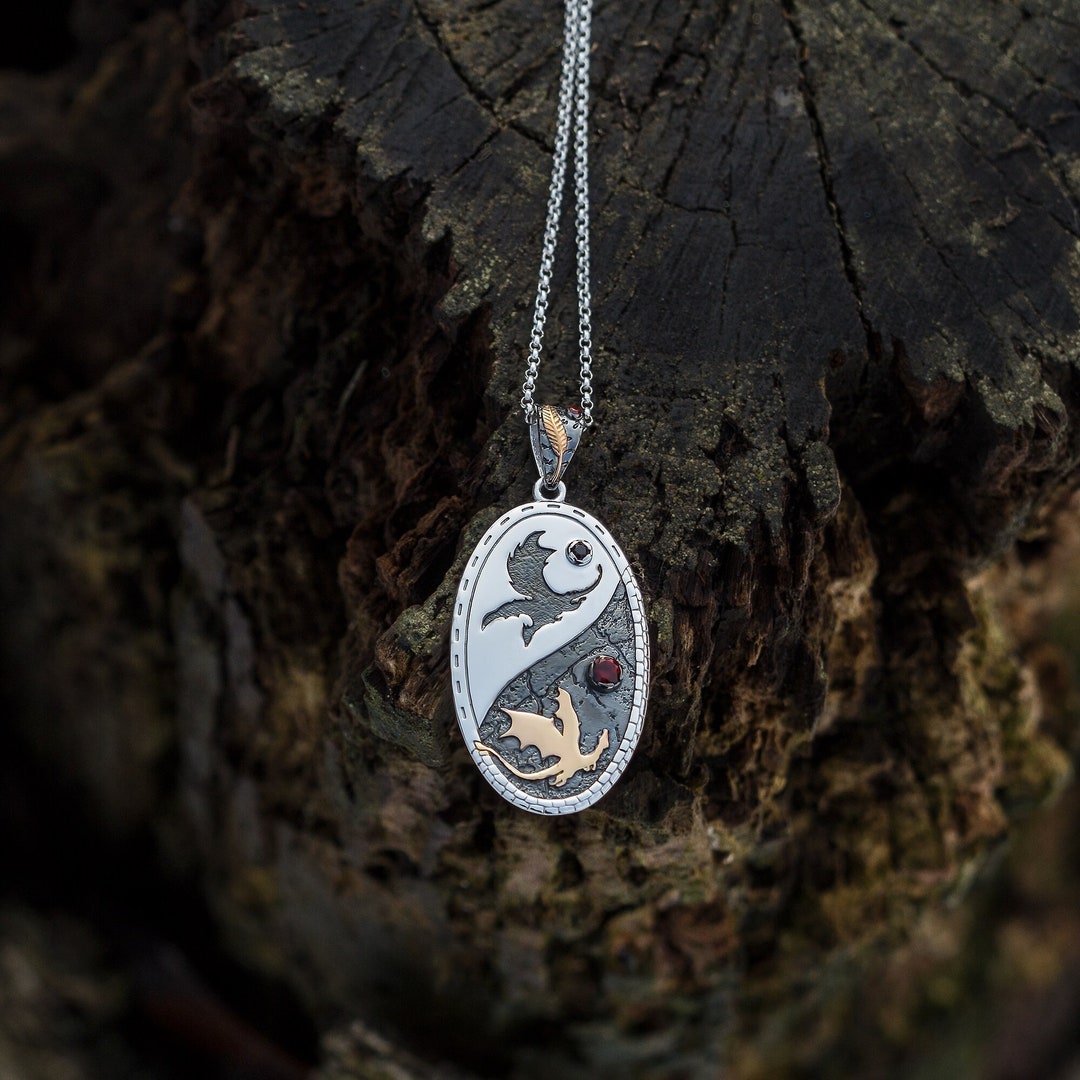 Dragons Destiny Pendant With Topaz, Citrine or Garnet, Sterling Silver ...