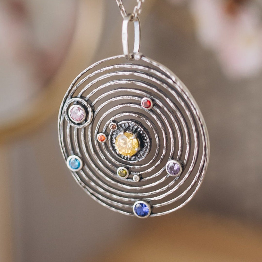 Solar System Pendant Sterling Silver Oringo Fantasy Jewelry - Etsy