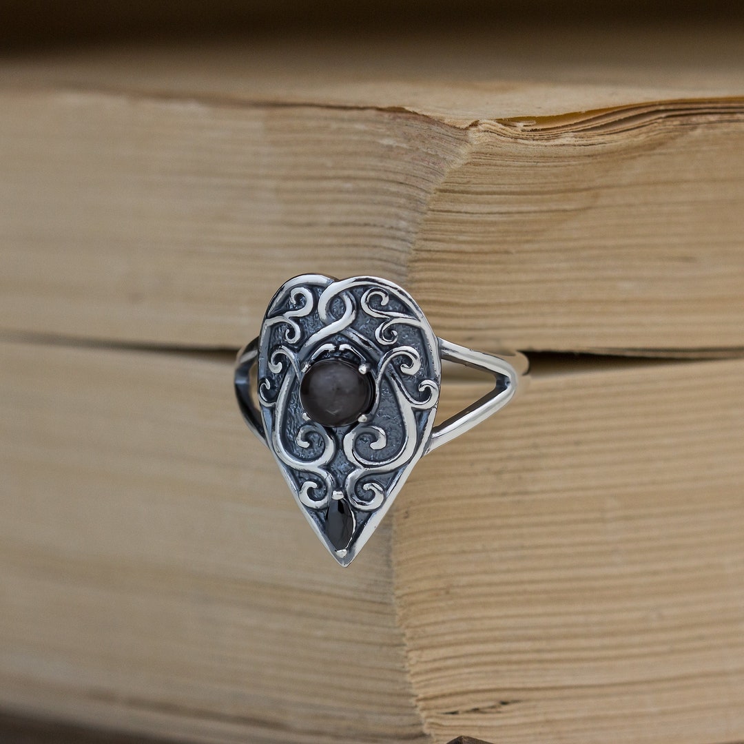 Shakespeare Sonnet Ring: Obsidian Sterling Silver Literary Jewelry - Etsy