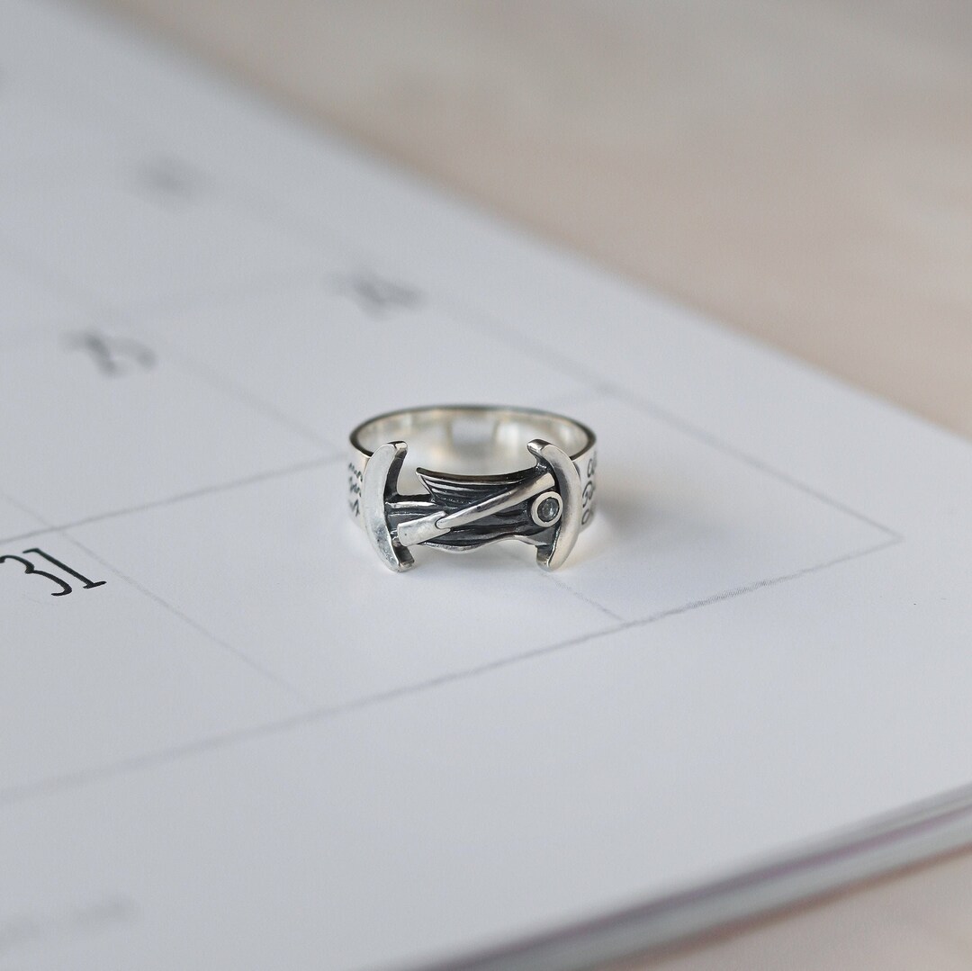 Sterling Silver Moon Boat Ring: Oxidized Finish, Wanderlust Jewelry - Etsy