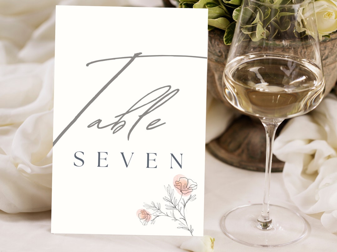 Minimalist Floral Wedding Table Sign Rehearsal Dinner Sign - Etsy