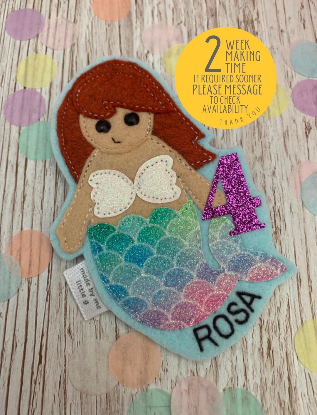 Personalised Mermaid Birthday Badge - Etsy UK
