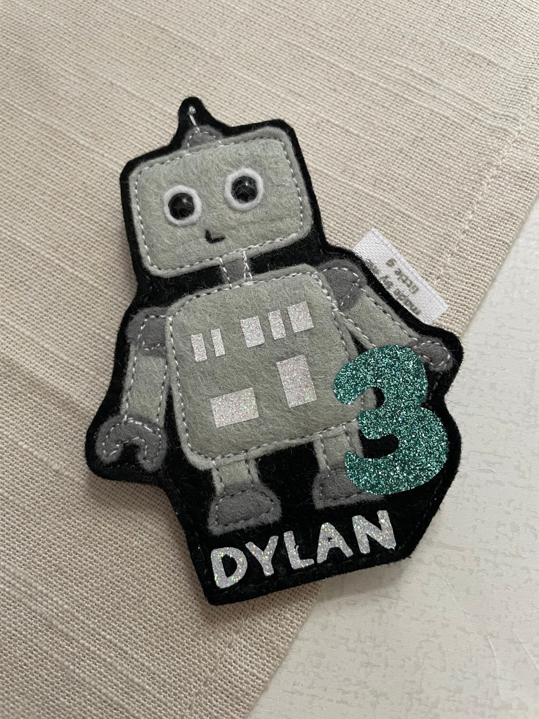 Robot Birthday Badge Personalised Robot Birthday Badge - Etsy