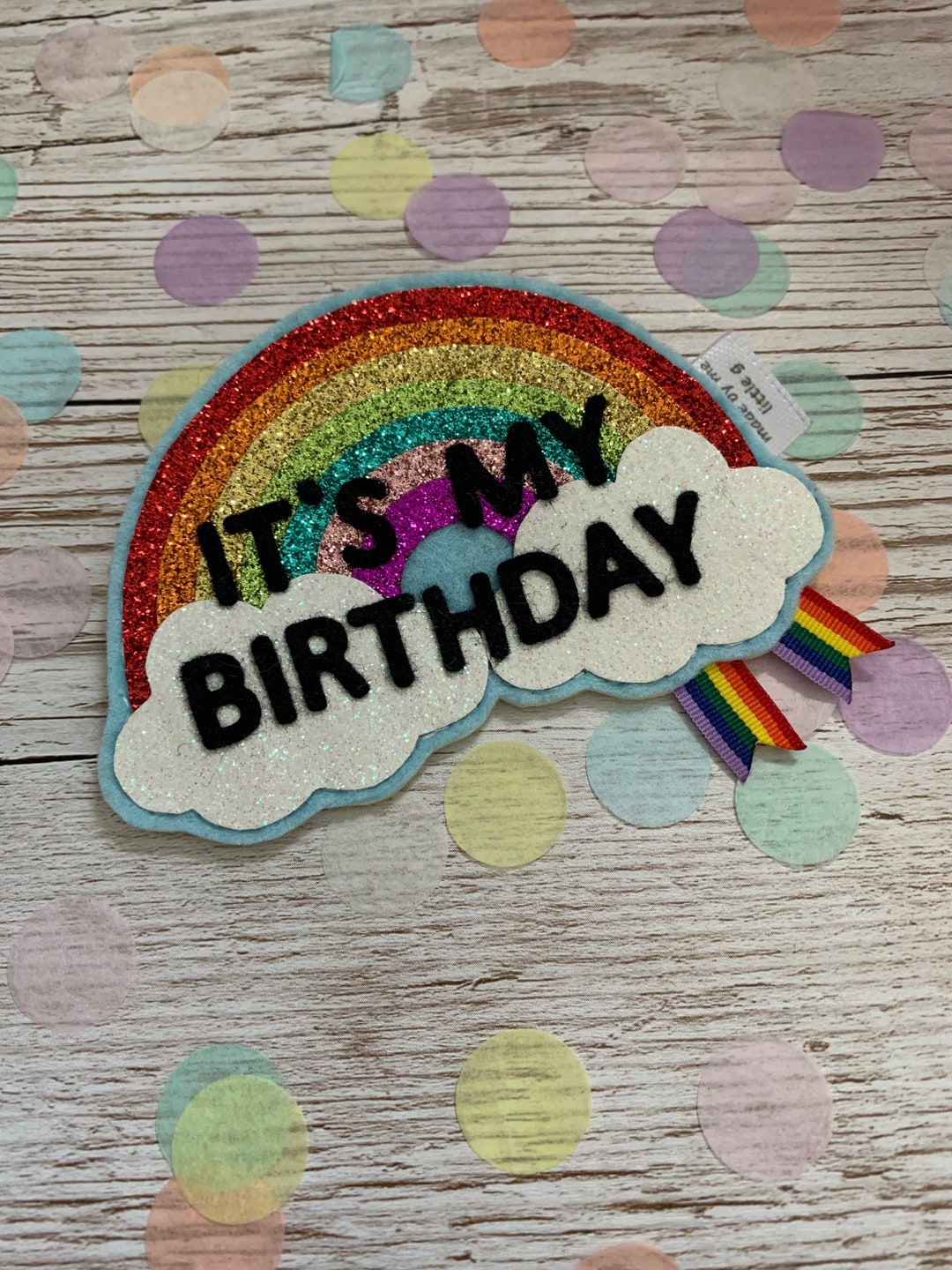 Rainbow Sparkle Birthday Badge, Rainbow Birthday Badge, Sparkly Rainbow ...
