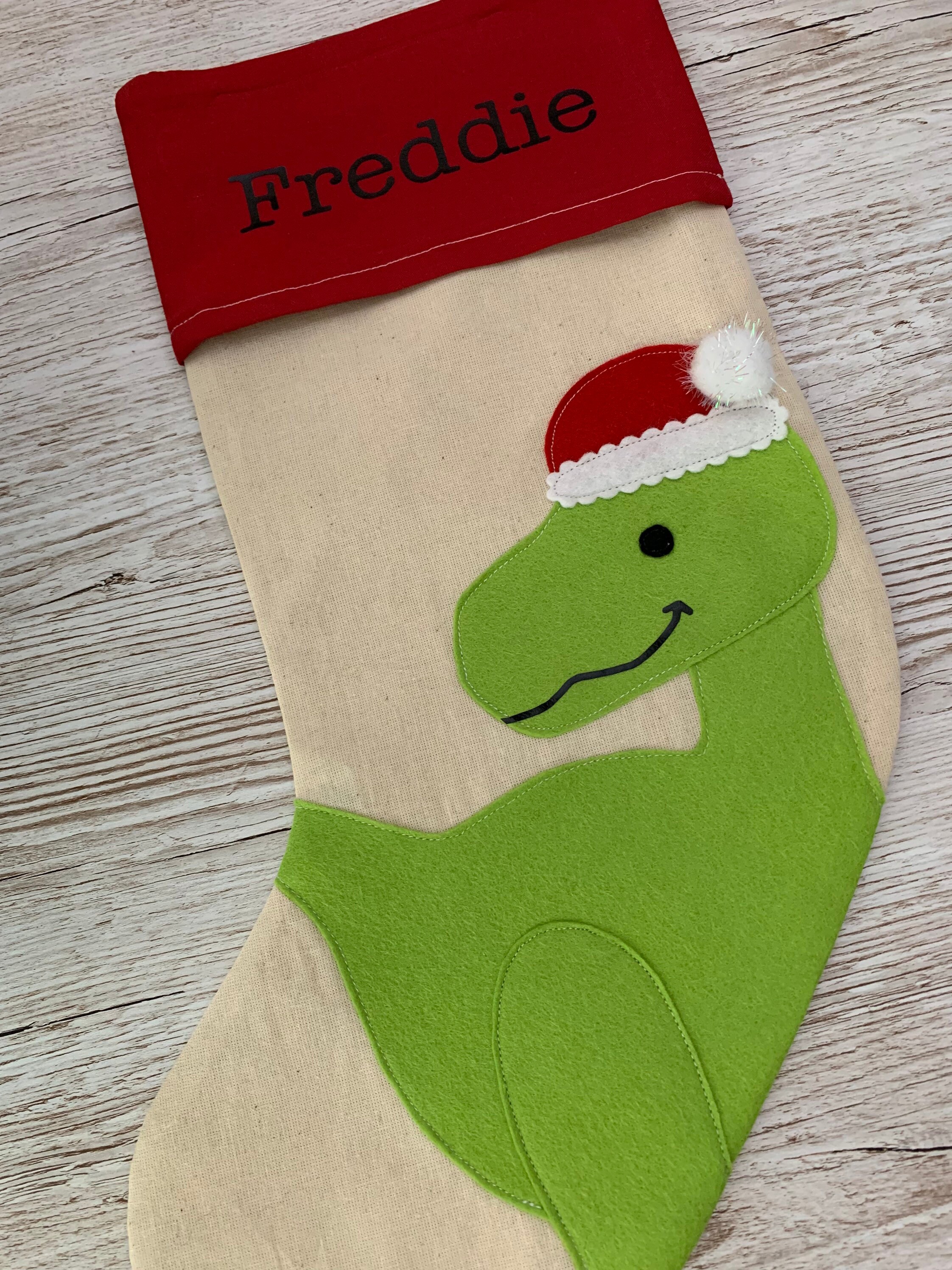 Personalised Dinosaur Christmas Stocking Christmas Dino - Etsy UK