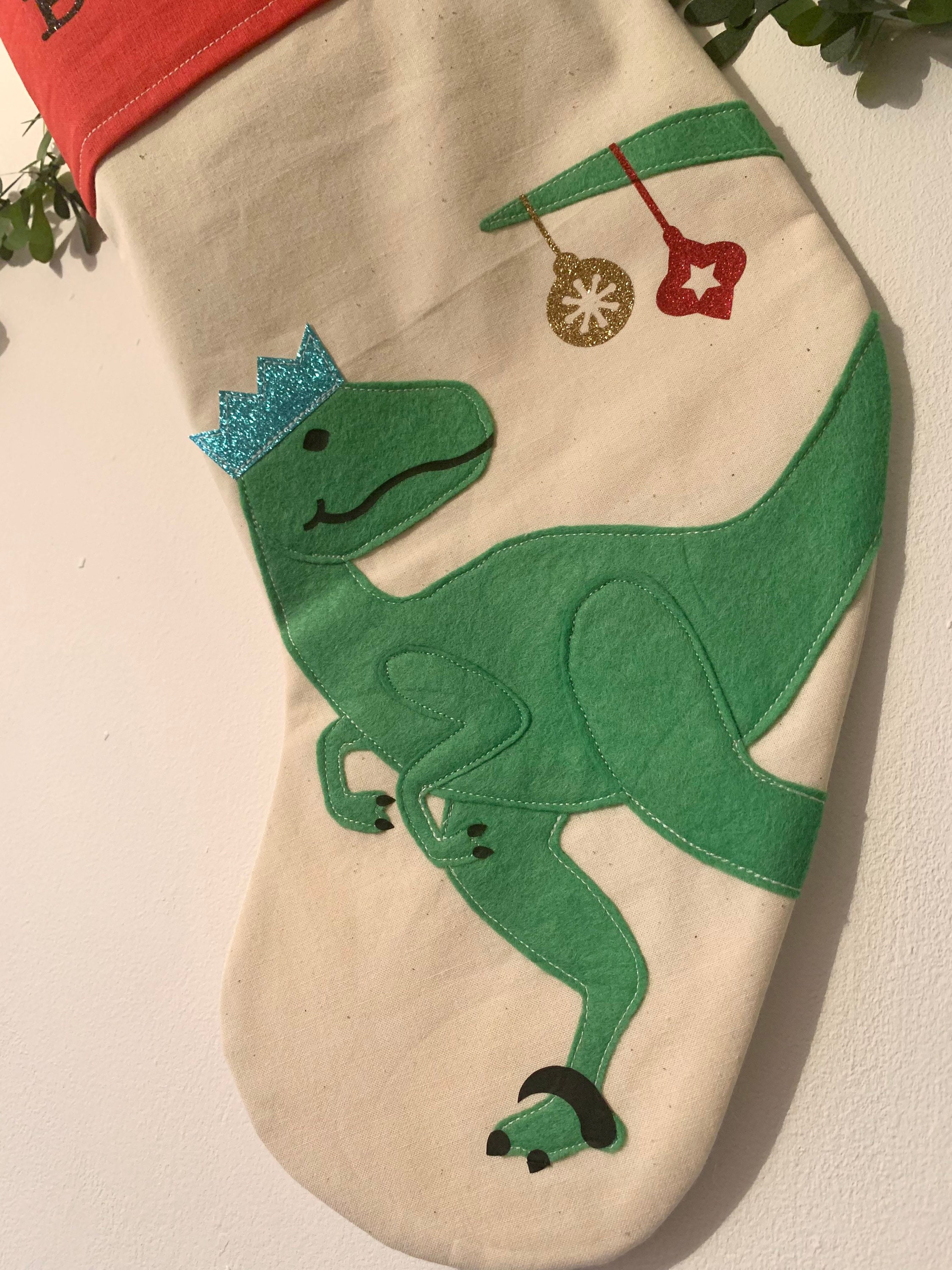 Personalised Dinosaur Christmas Stocking Christmas Dino - Etsy UK
