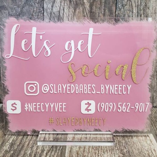 Let's Get Social Acrylic Business Sign | Etsy
