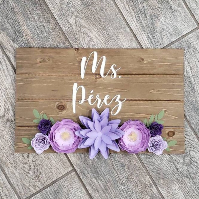 Large Custom Name Wood Plaque 3D Flower Wall Art Home Decor - Etsy