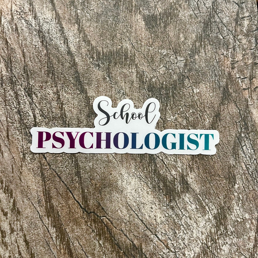 School Psychologist Clear Sticker, 4x1.2in, Purple Teal Gradient ...