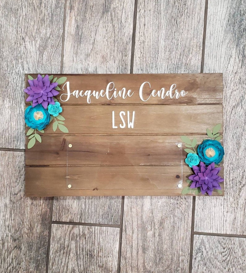 Custom License Credential Display Wood Plaque & 3D Flower Wall - Etsy
