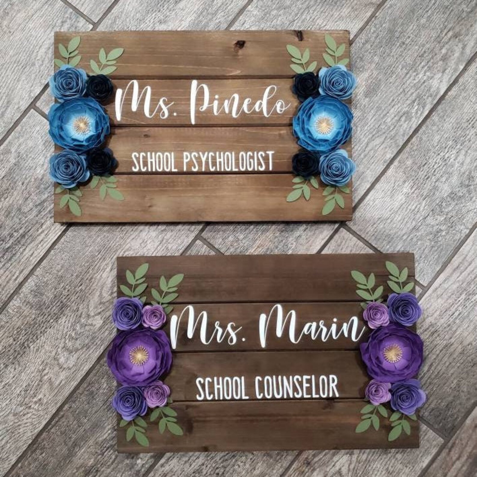 Large Custom Name Wood Plaque 3D Flower Wall Art Home Decor - Etsy