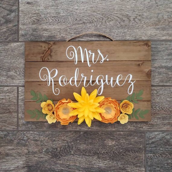 Large Custom Name Wood Plaque 3D Flower Wall Art Home Decor | Etsy