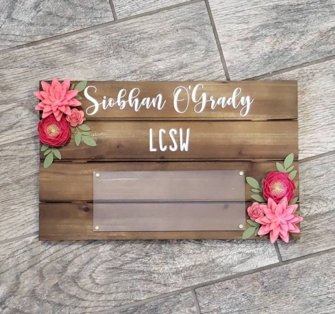 Custom License Credential Display Wood Plaque & 3D Flower Wall Art for ...