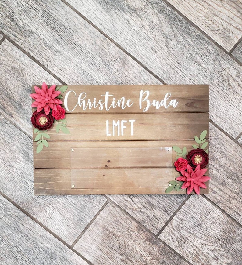 Custom License Credential Display Wood Plaque & 3D Flower Wall - Etsy
