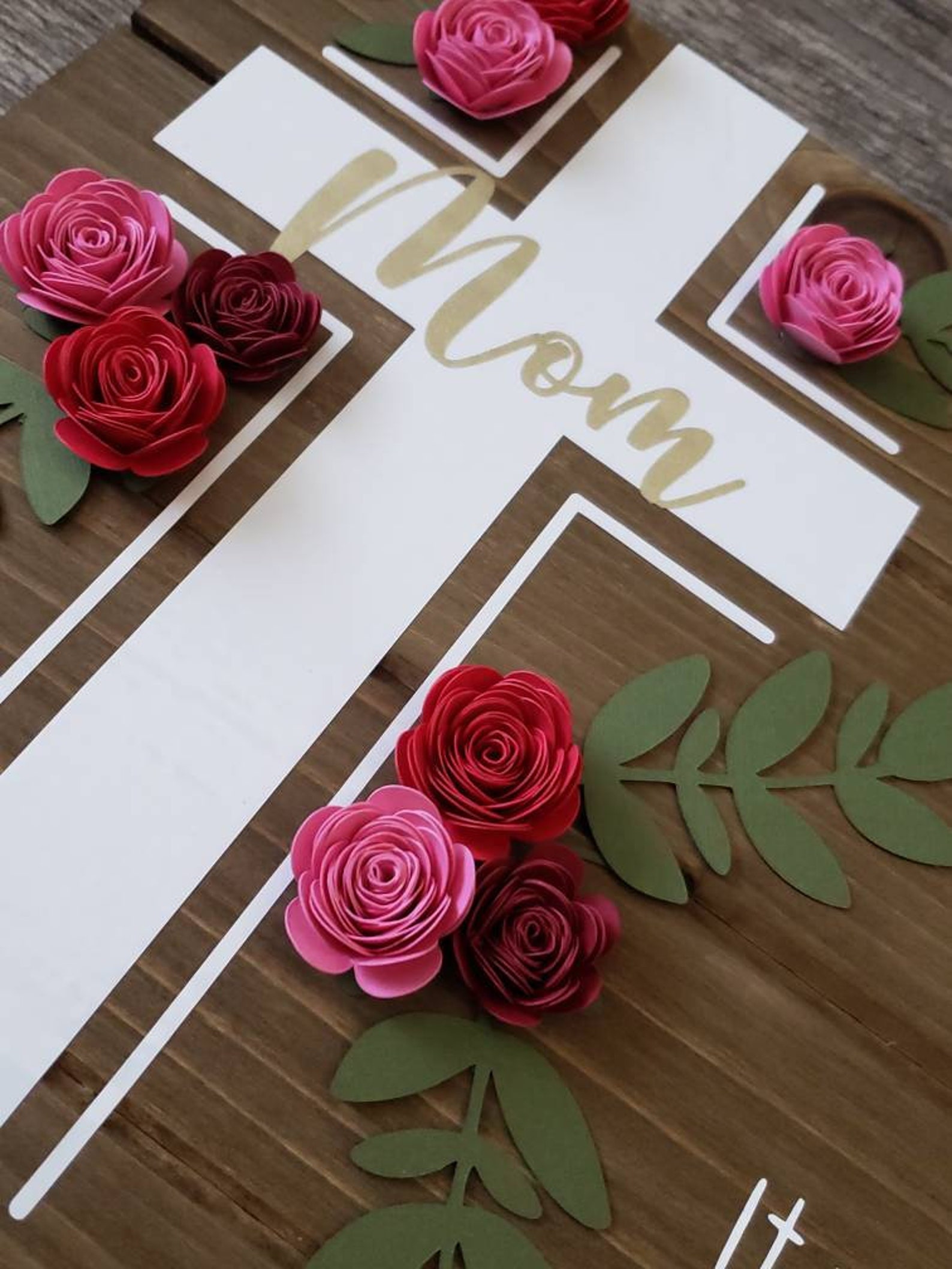 Remembrance Wood Plaque & 3D Flower Wall Art Home Decor - Etsy