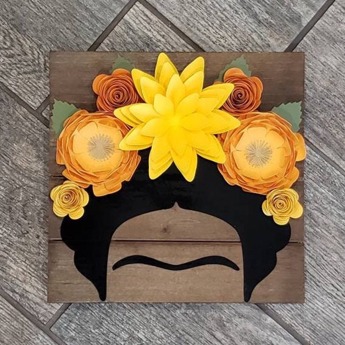 Frida Kahlo 3D Flower & Vinyl Wood Plaque Sign Wall Art Home - Etsy