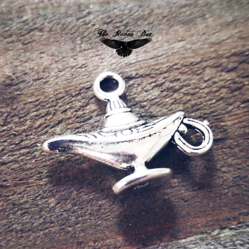 Genie Lamp Charm 3D Charm Antiqued Silver Genie Lamp Pendant Fairy Tale ...
