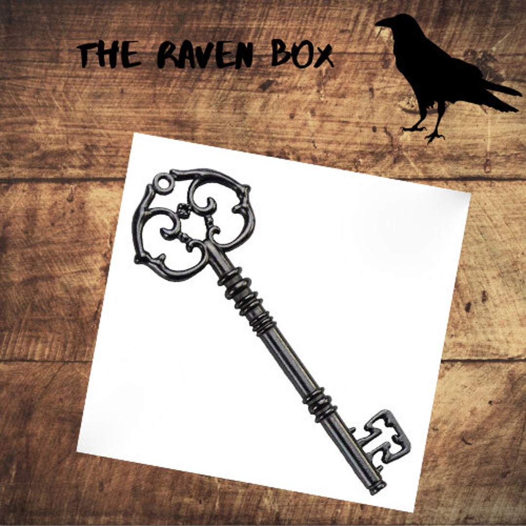 Large Skeleton Key Black Gunmetal Thick Skeleton Key Ornate Wedding Key ...