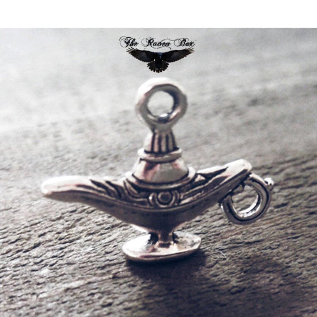 Genie Lamp Charm 3D Charm Antiqued Silver Genie Lamp Pendant Fairy Tale ...