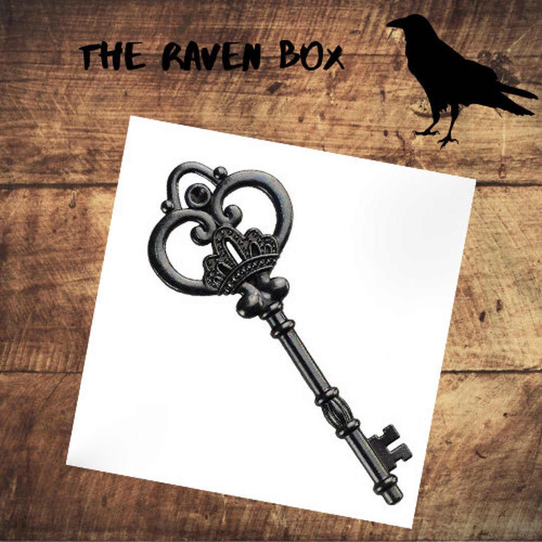 Large Skeleton Key Black Gunmetal Thick Skeleton Key Ornate Wedding Key ...