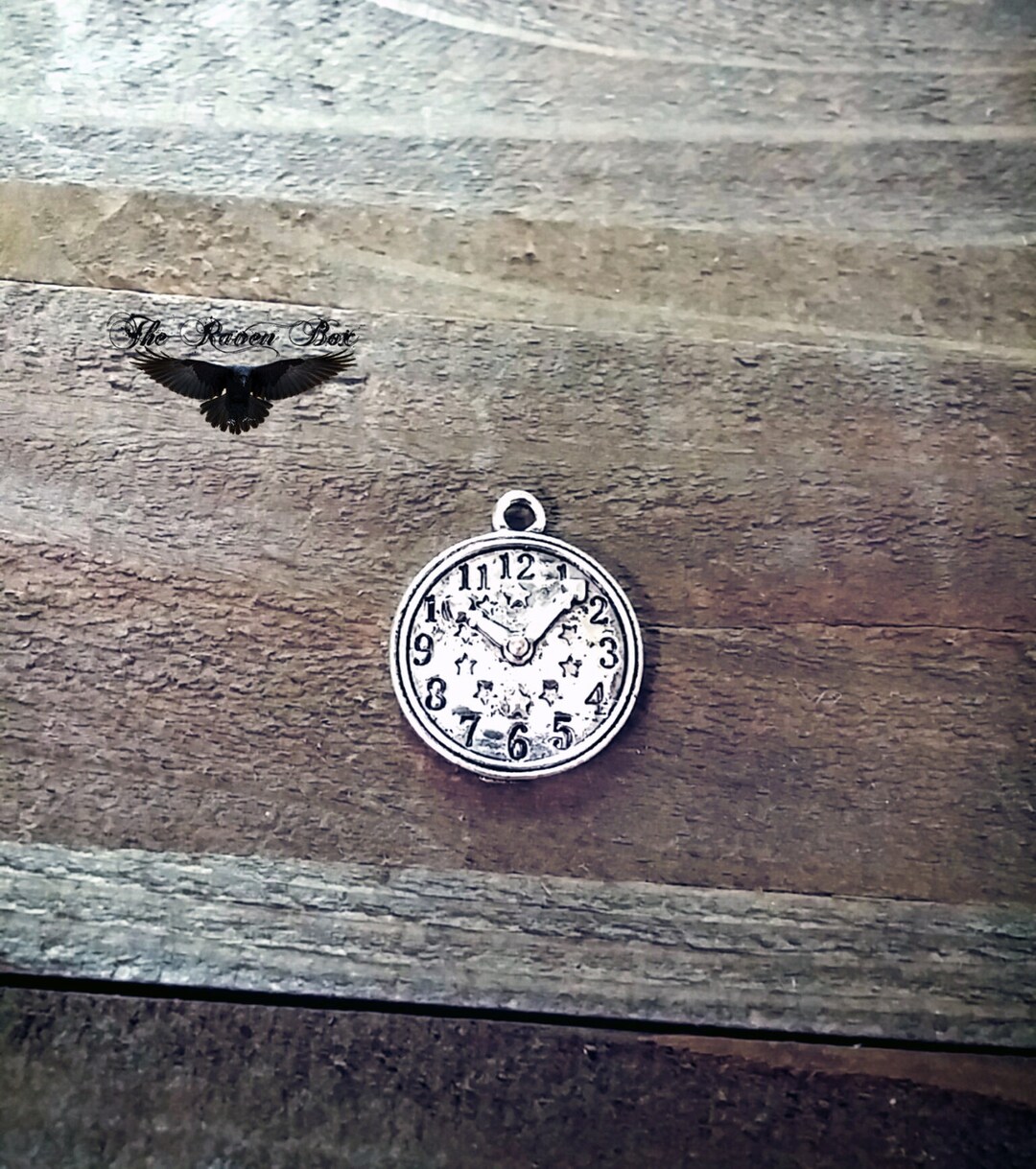 Clock Charm Clock Pendant Antiqued Silver Charm Silver Clock Charm ...