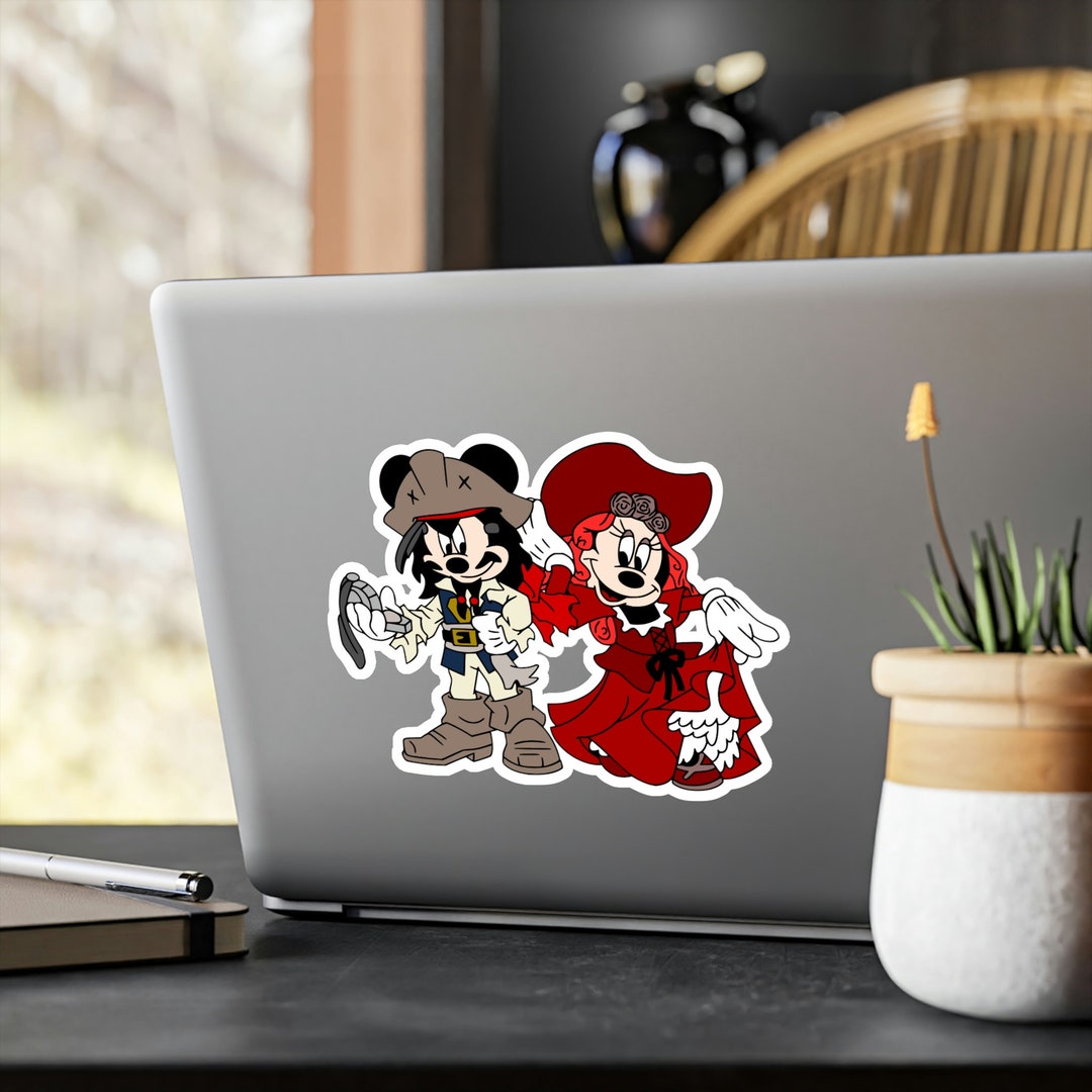 Pirate Mickey and Minnie Vinyl Decals - Etsy