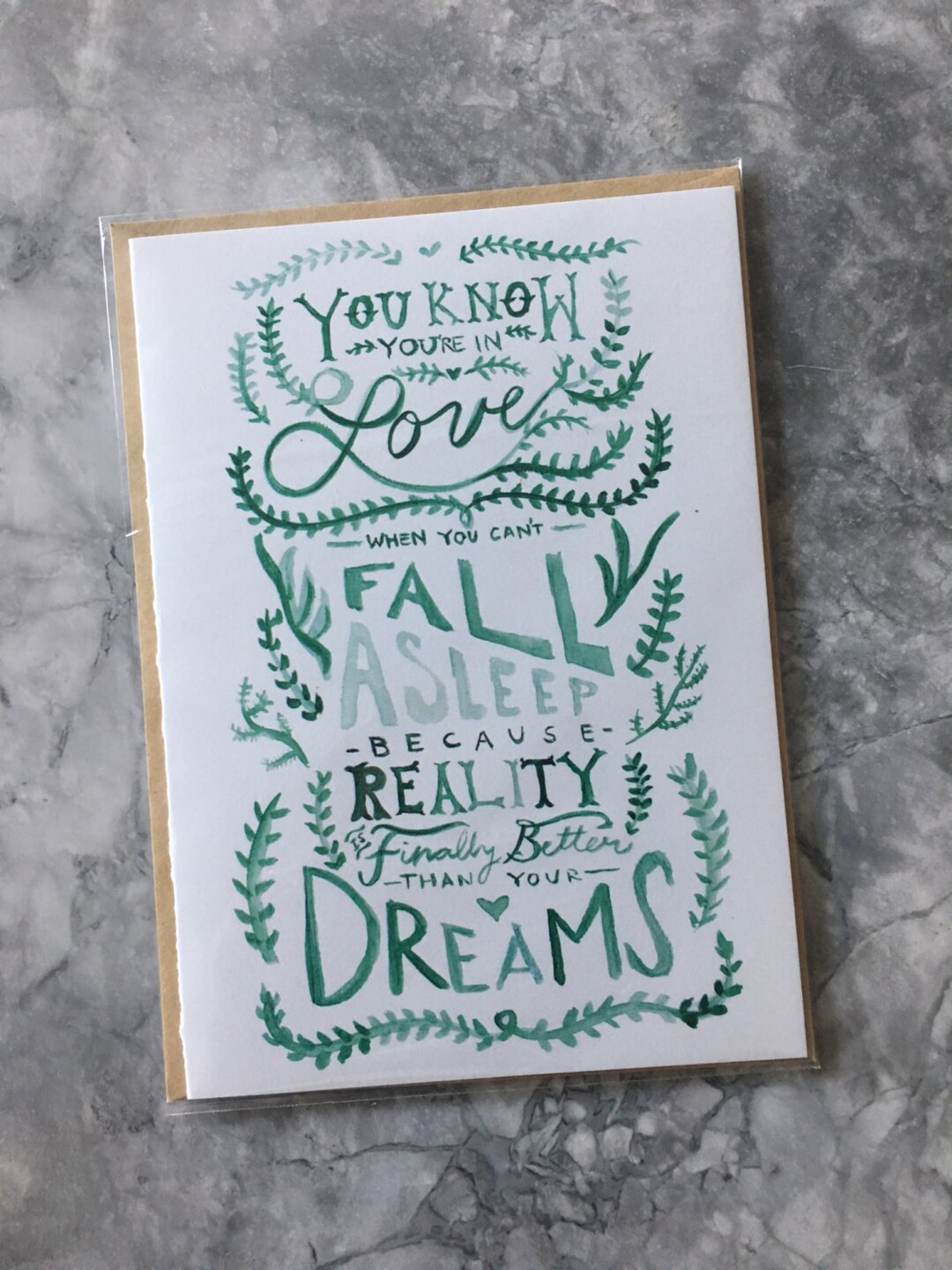 Watercolor Falling in Love Card - Etsy