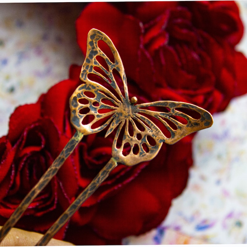 Butterfly Hair Pins - Etsy