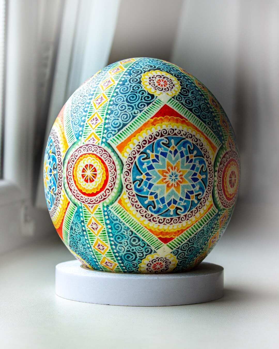 Ukrainian Easter Ostrich Egg, Collectible Egg Wedding Anniversary ...