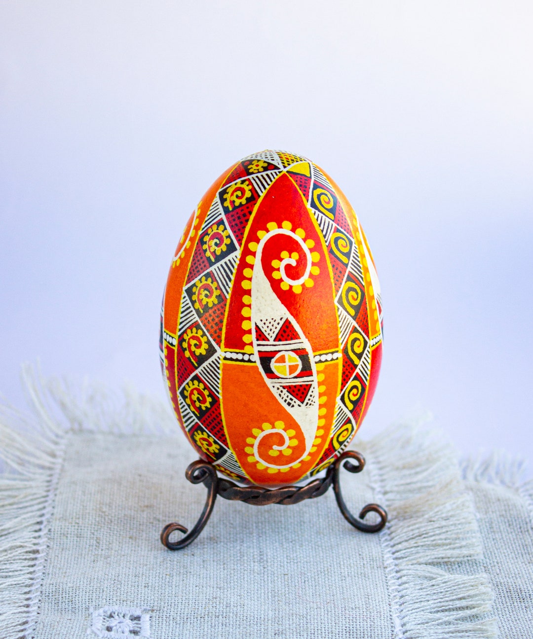 Ukrainian Easter Egg Goose Egg Pysanky, Decorated Egg Easter Presents ...