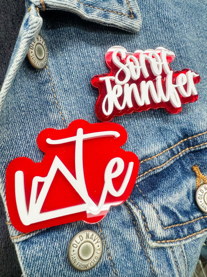 Go Vote! | Red and White Acrylic Lapel Pin | Delta Sigma Theta ...