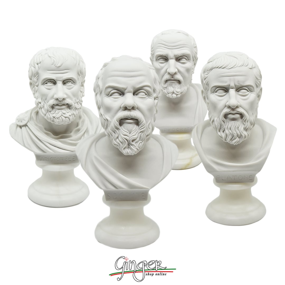 Ancient Greece Bust of Philosophers With Alabaster Base Aristotle ...