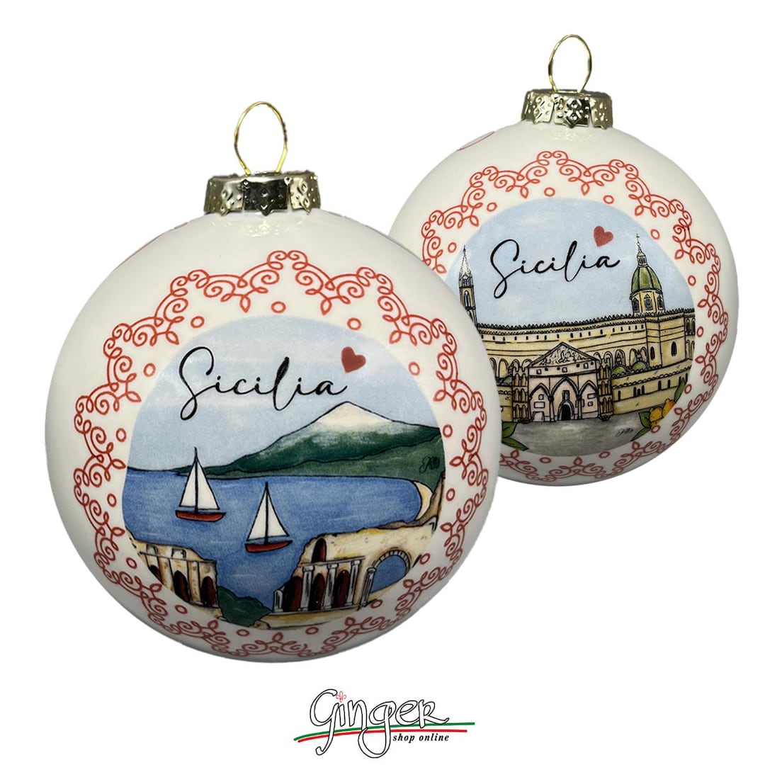 Ceramic Christmas Ball - Sicily: Taormina and Palermo - Christmas ...