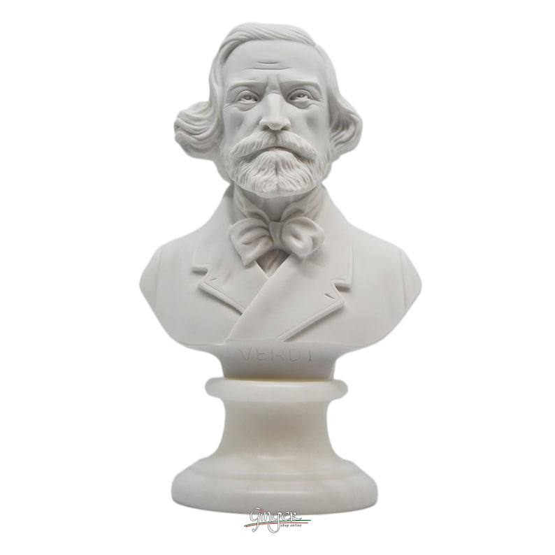 Musicians - Bust of Giuseppe Verdi With Alabaster Base - Etsy