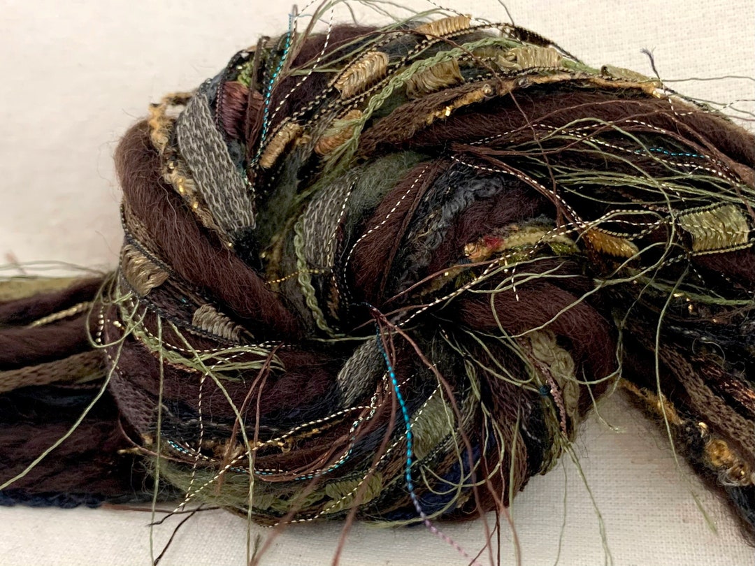 Ancient Woodland 2yd X 14 Novelty Art Yarn/fiber Samples Weaving, Junk ...