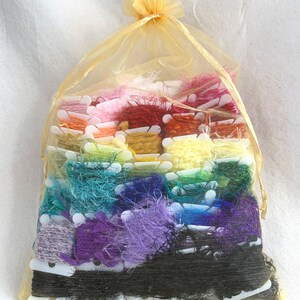 Mega Rainbow Novelty Yarn Grab Bag • 100 2-yard Fiber Yarn Samples ...