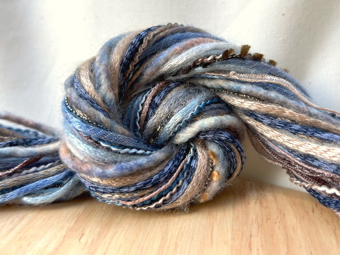 Seaside • 2yd X 12 Novelty Art Yarn/fiber Samples Bundle • Junk Journal ...