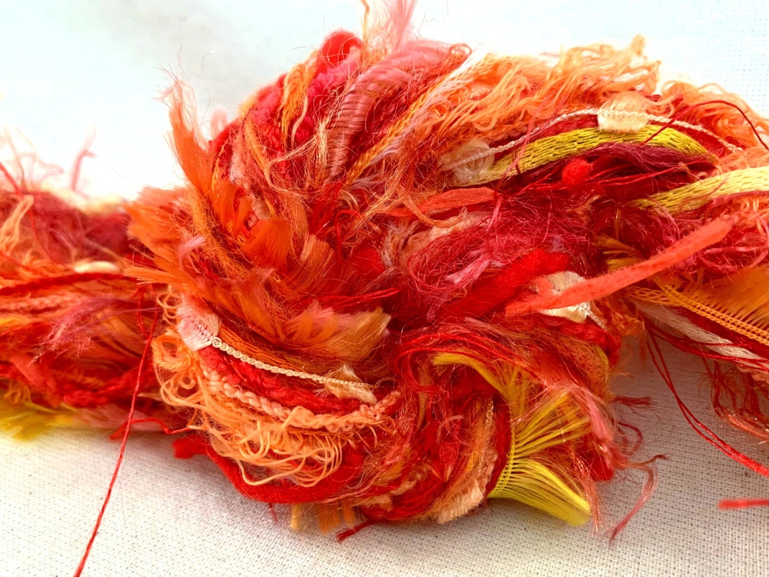 Firecracker 2yd X 13 Novelty Art Yarn Fiber Samples Bundle Textile Art ...