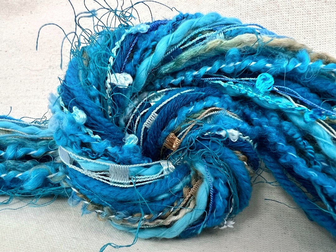 Glacier Melt • 2yd X 12 Novelty Art Yarn Fiber Bundle • Dreamcatcher ...