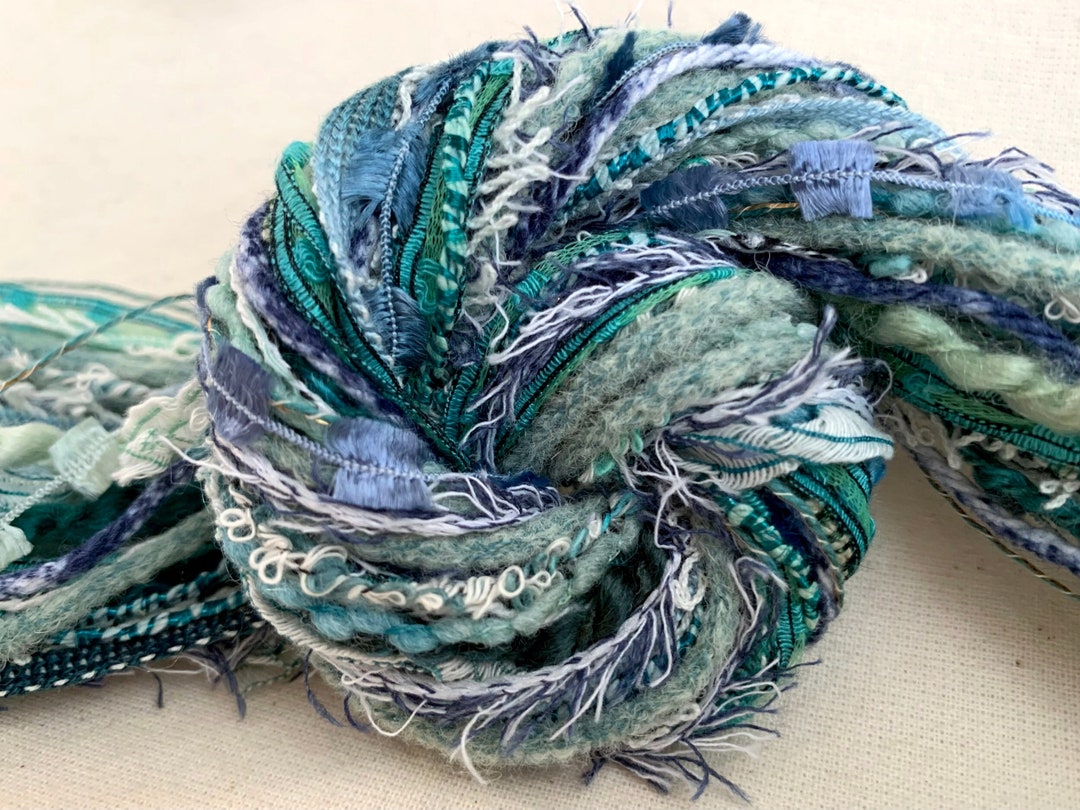 Sea Spray 2yd X 12 Novelty Art Yarn Fiber Samples Bundle Weaving ...