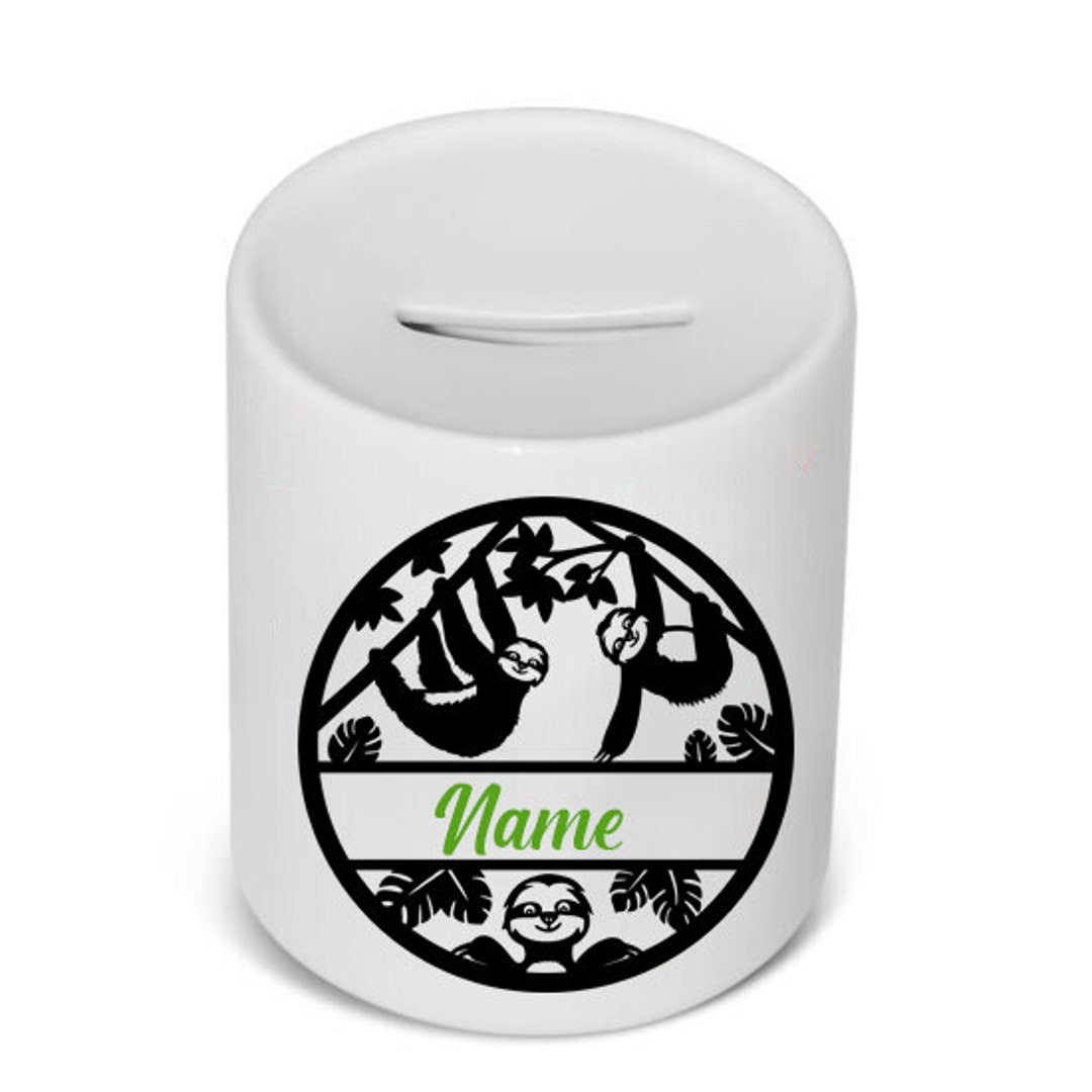 Sloth Money Box, Add a Name to Customise. - Etsy
