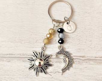 Sun and Moon Keyring - Etsy
