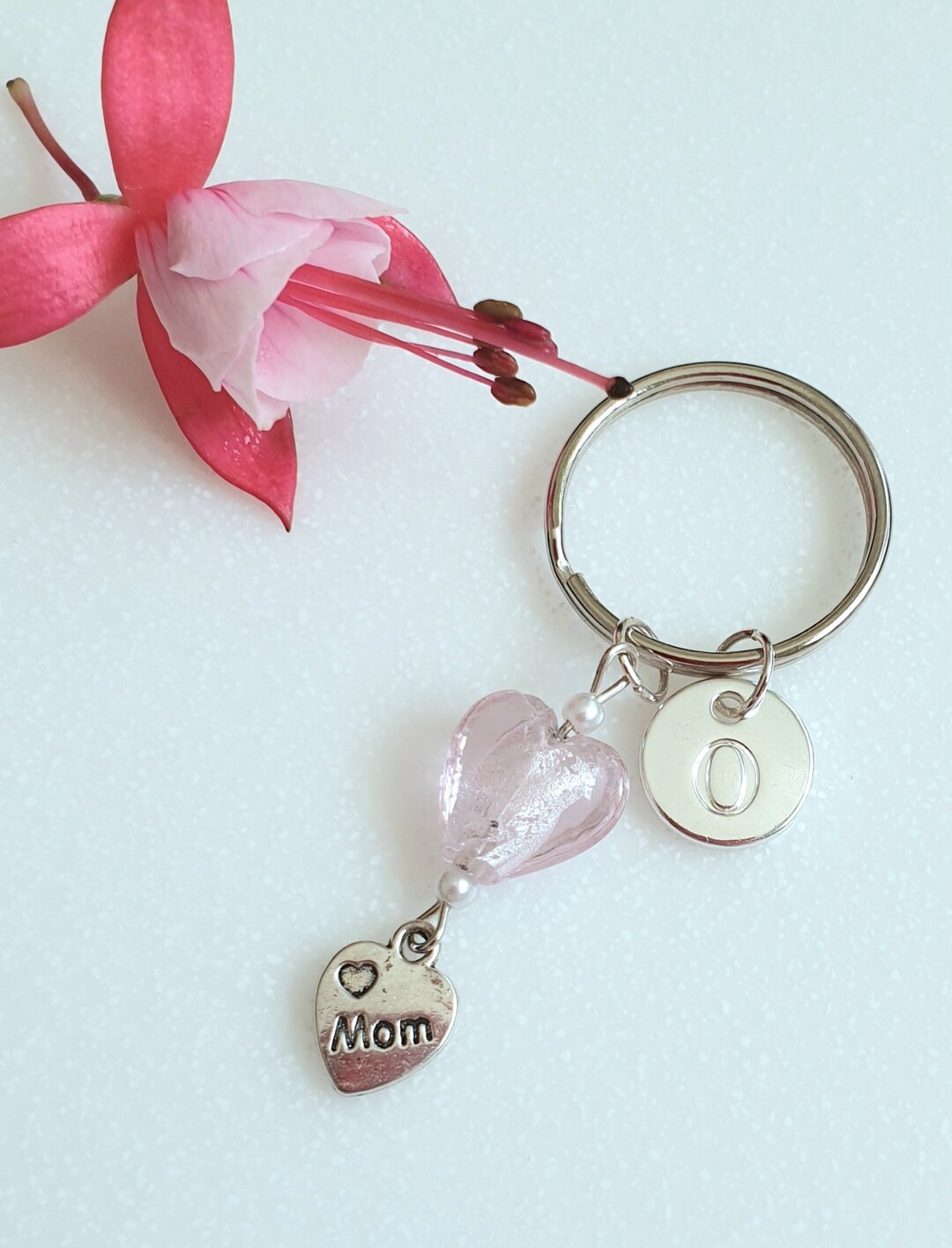 Mom Xoxo Key Chain, Mom Key Ring, Mom Murano Glass Key Ring, Gift for ...