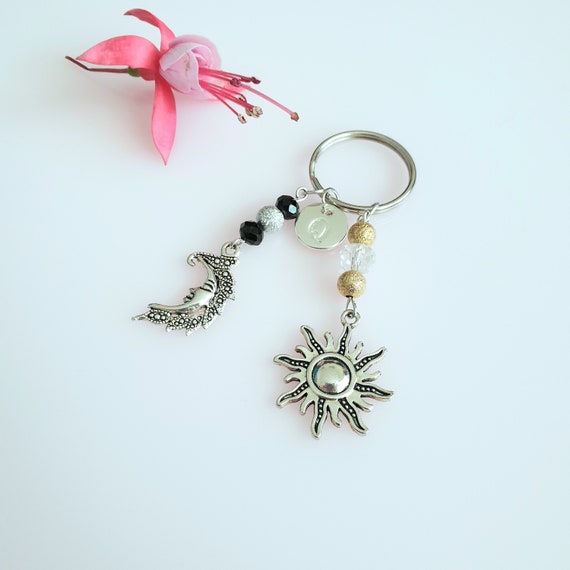 Sun and Moon Keyring Sun and Moon Keychain Sun and Moon | Etsy