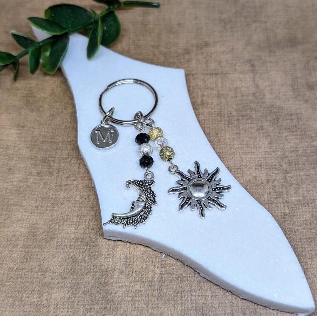 Sun and Moon Keyring, Sun and Moon Keychain, Sun and Moon Gift ...