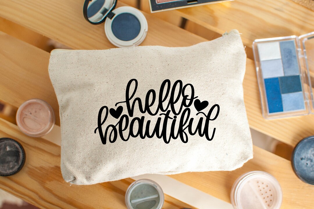 Hello Beautiful Motivational Makeup Zipper Bag - Etsy