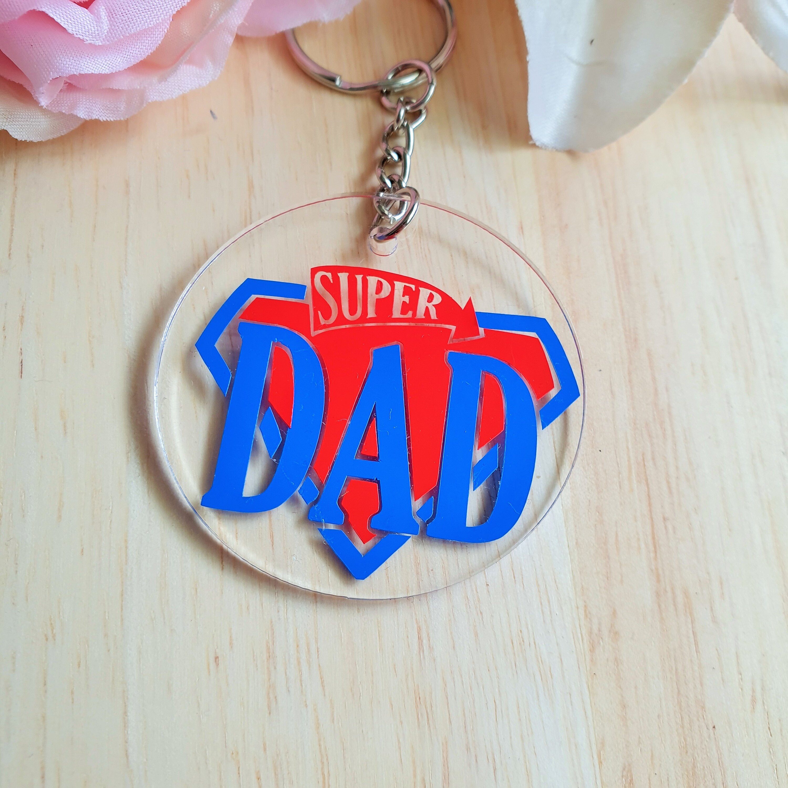 Super Dad Key Chain Super dad Key ring Super dad Gift super | Etsy