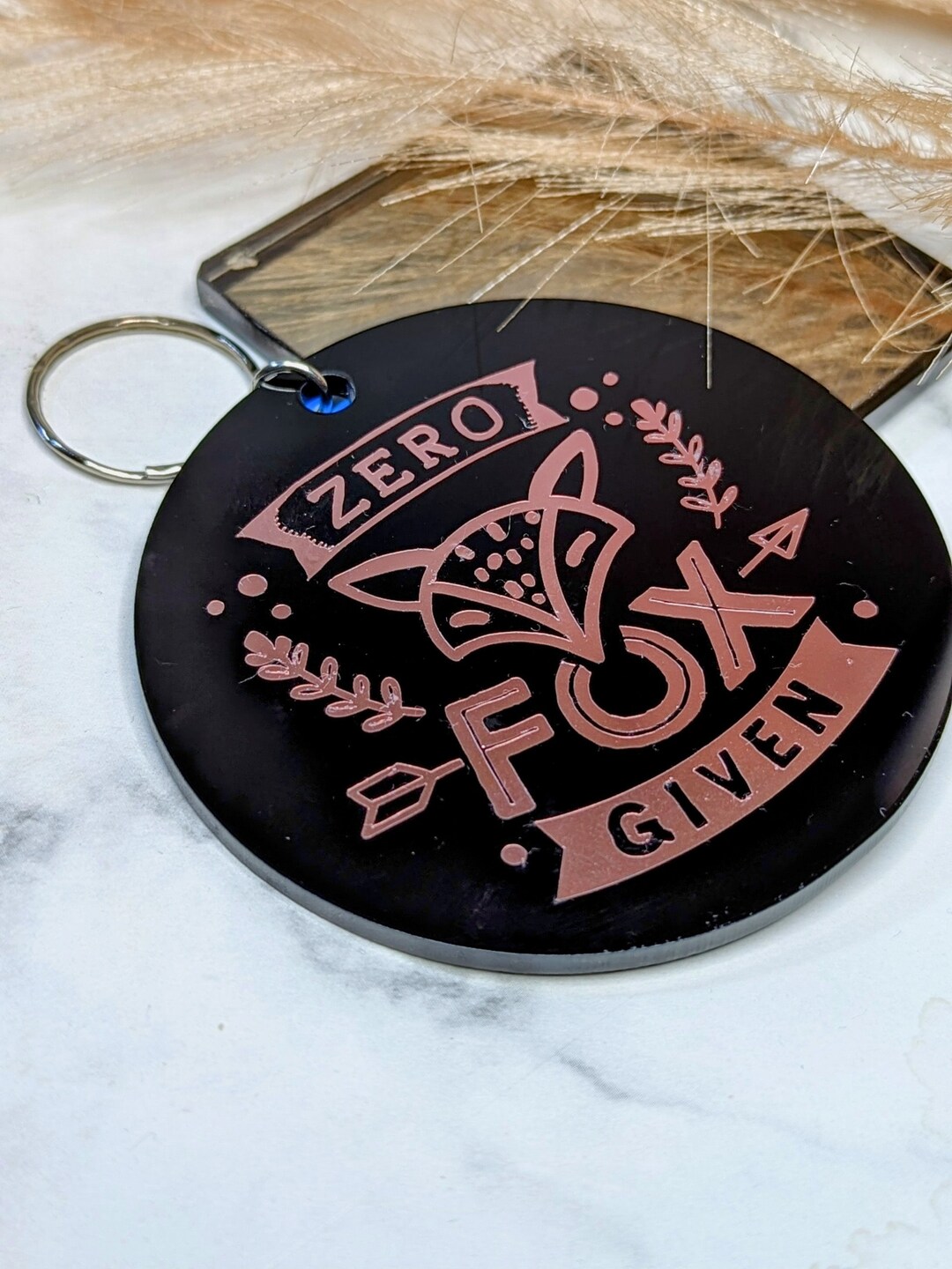 Zero Fox Given, Funny Key Ring Sarcastic Key Ring Acrylic Keyring - Etsy