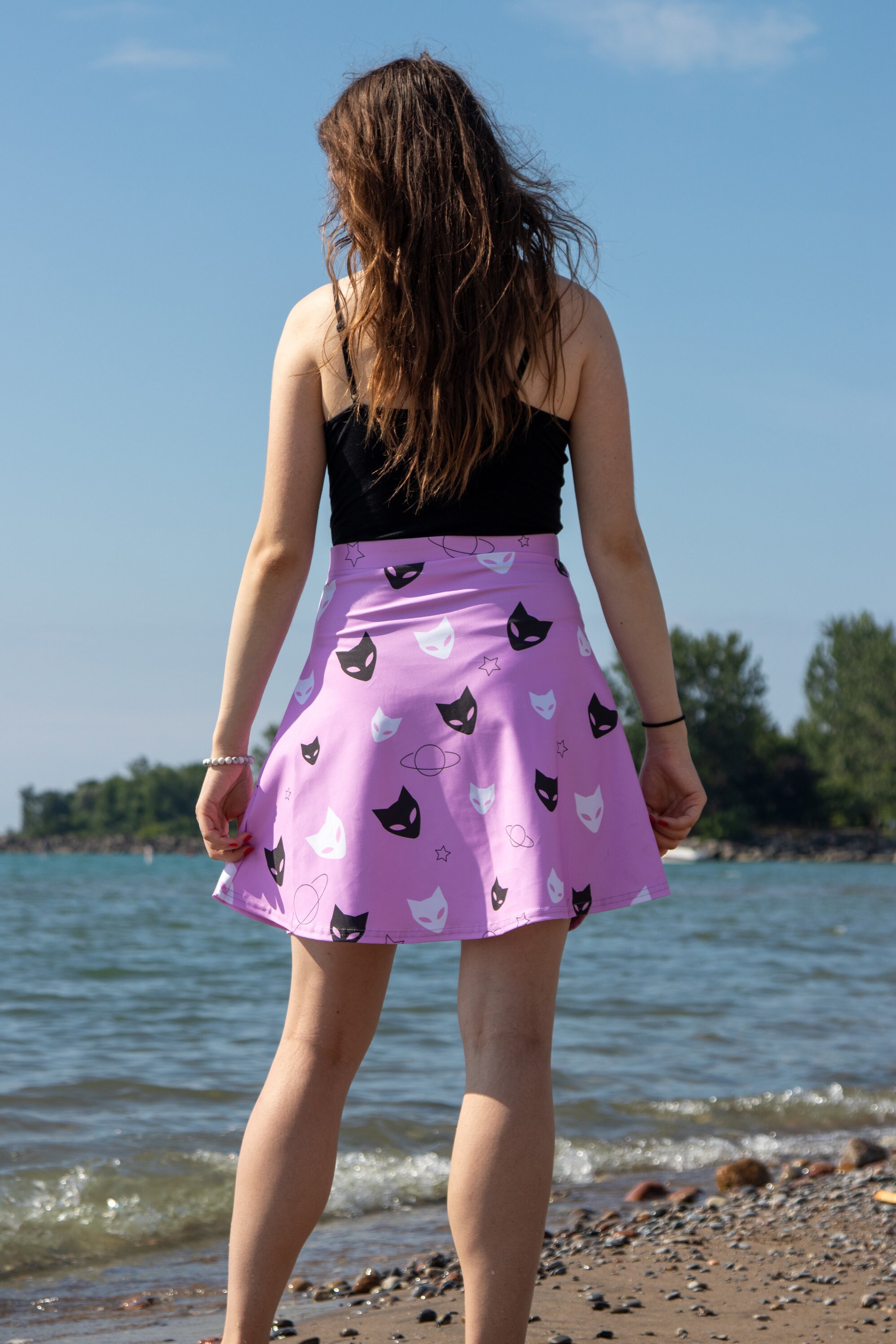Creepy Cute Kawaii Alien Cat Skirt Circle Skirt Skater - Etsy