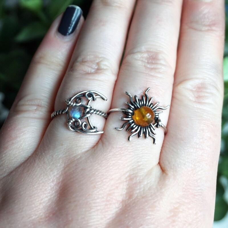 Sun and Moon Ring - Etsy